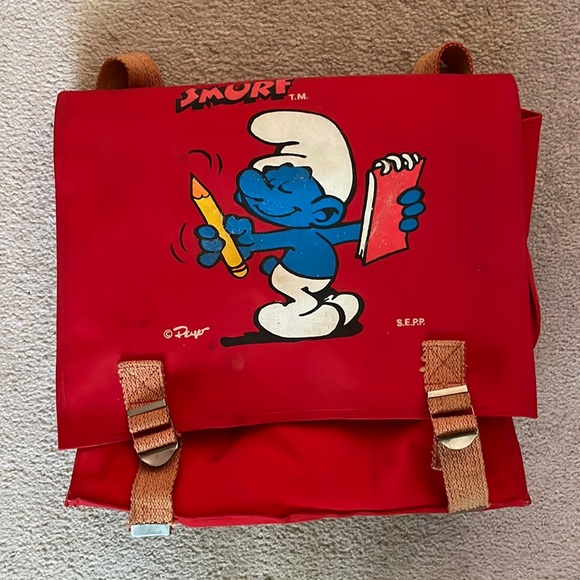 Wallace & Berrie | Accessories | Vintage Smurfs Backpack | Poshmark